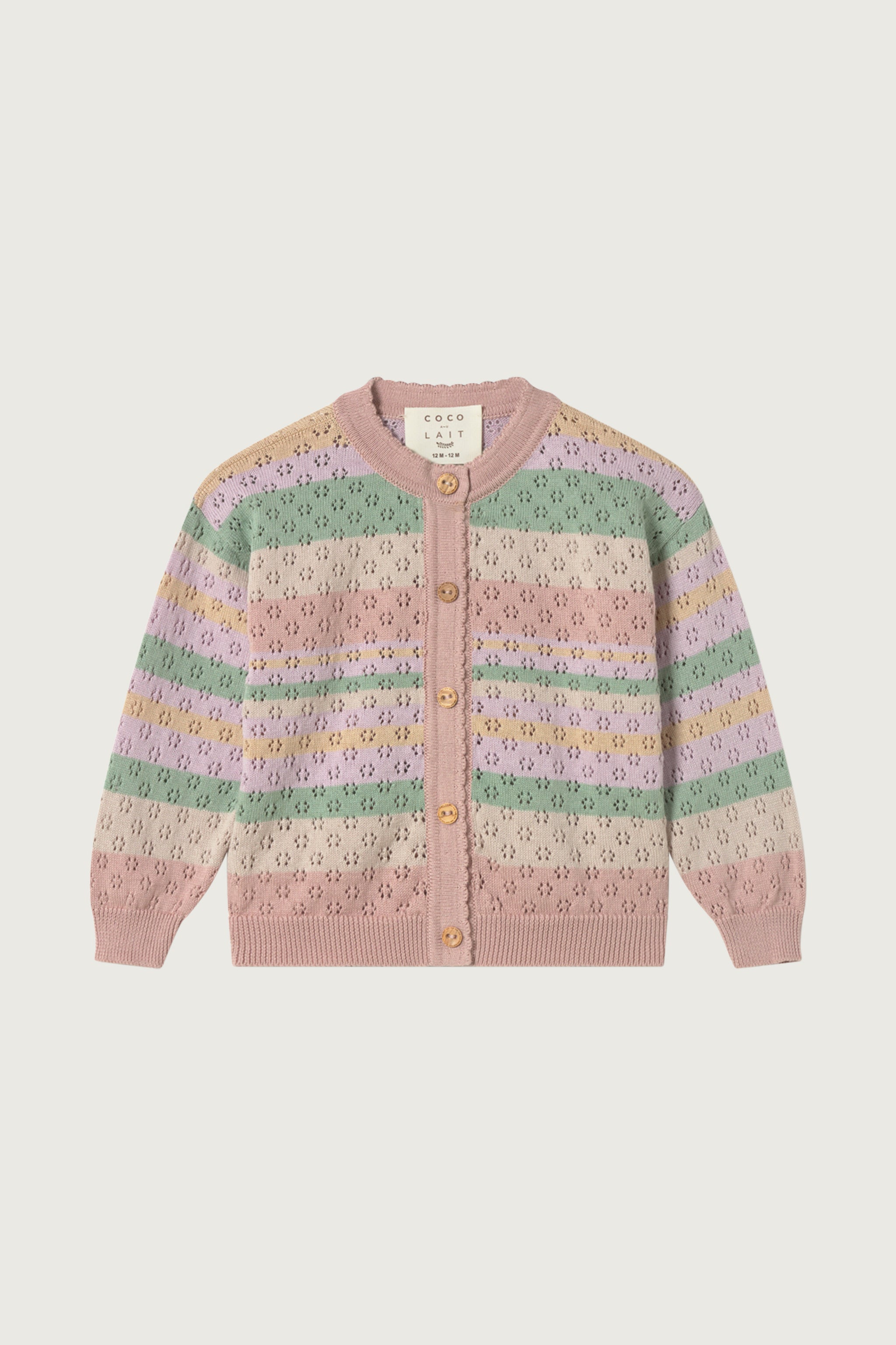 OPENWORK STRIPES BABY CARDIGAN